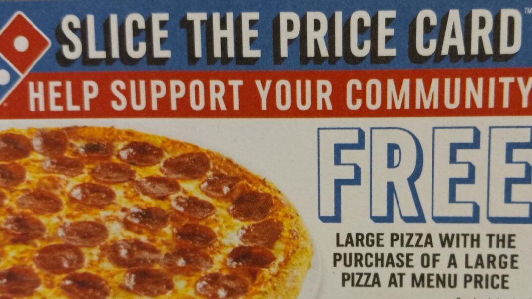 Dominoe's Slice The Price Cards Fundraiser