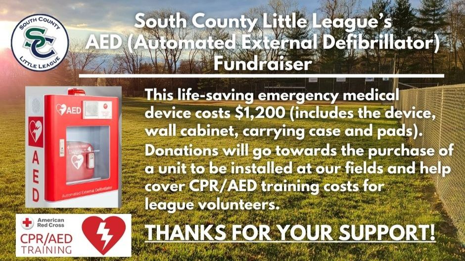 South County Little League's AED (Automated External Defibrillator ...